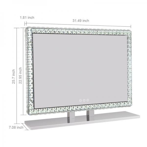 DP501 LED Crystal Vanity Mirror: Large Crystal Mirror with Lights ...