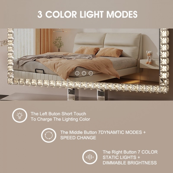 DP501 LED Crystal Vanity Mirror: Large Crystal Mirror with Lights ...